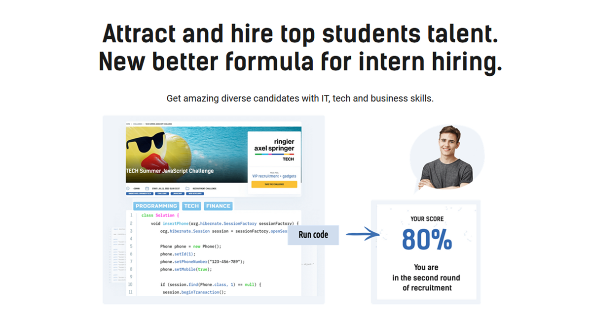 Attract and hire top students talent. | ChallengeRocket.com