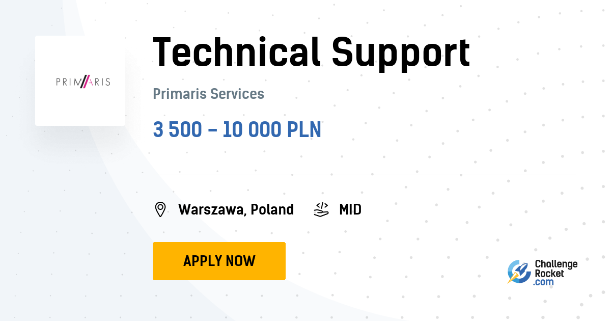 Technical Support @ Primaris Services | ChallengeRocket.com